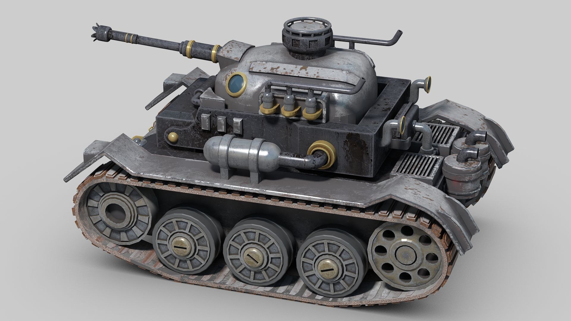 Cartoon Steampunk Tank 3D Model - TurboSquid 2452703