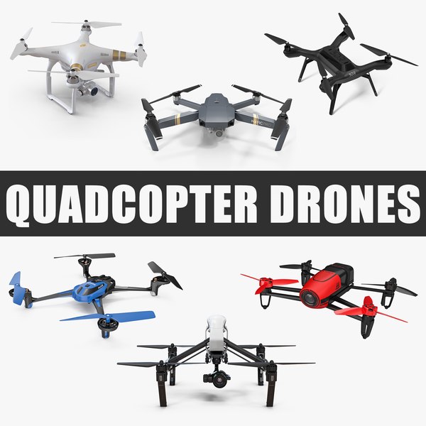 3d model quadcopter guns propellers