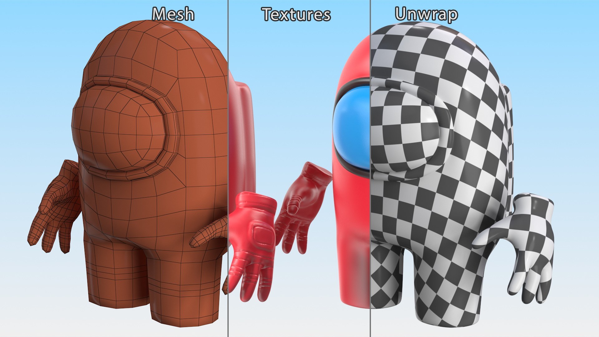 3D Among Us Character Red Rigged for Cinema 4D - TurboSquid 2007348
