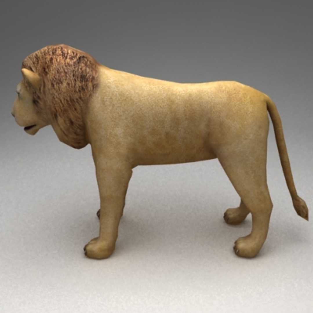 3d max rigged lion