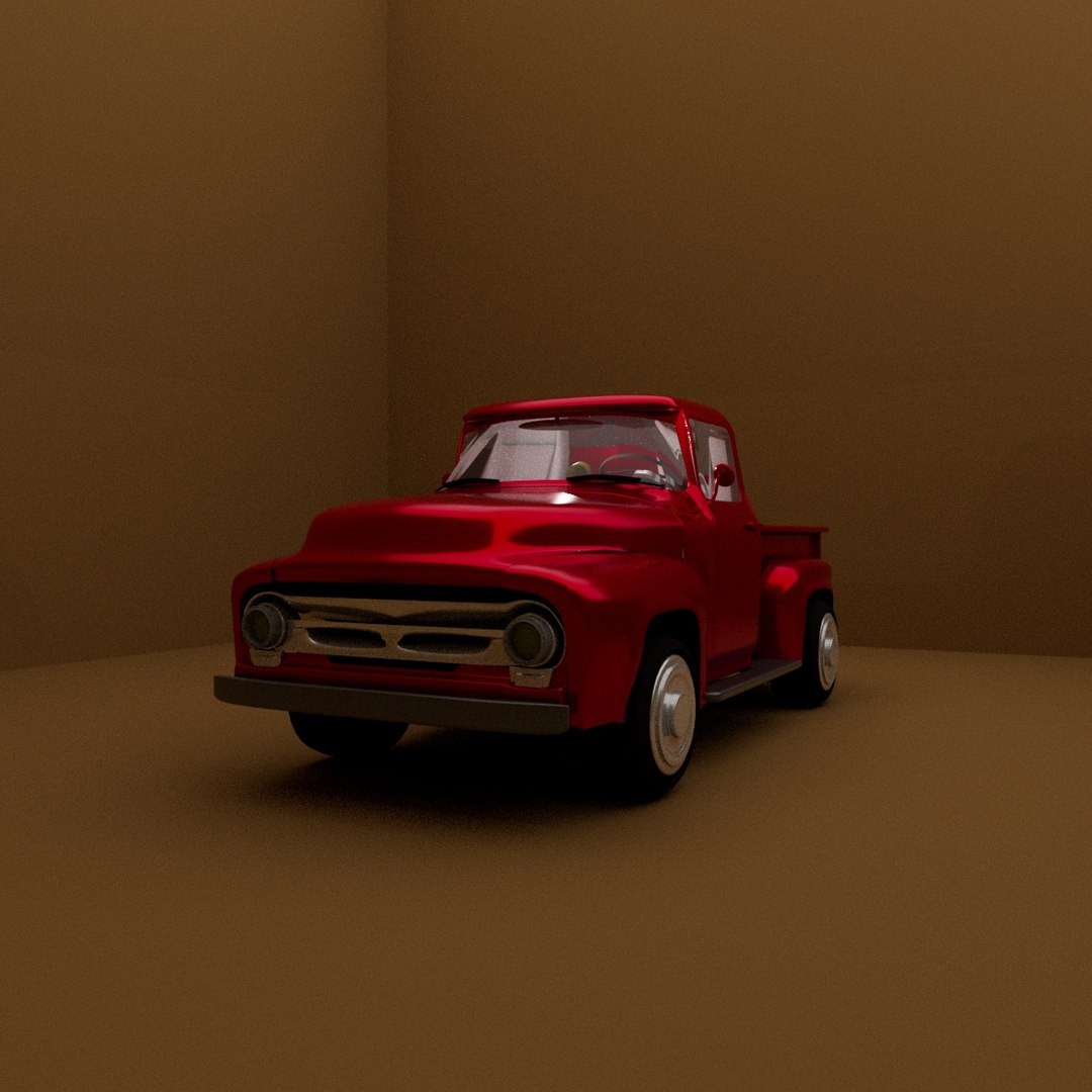 Ford F-100 Pickup Truck With Interior Modifications 3D Model ...