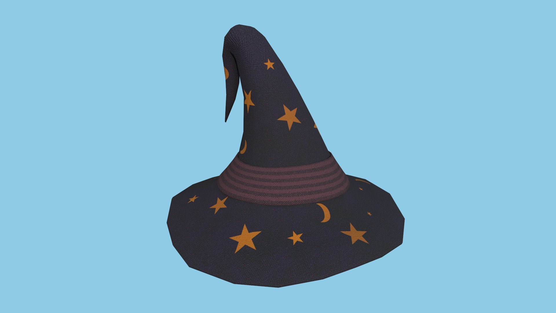 3D Stars Moon Wizard Hat - Character Design Fashion - TurboSquid 1729011