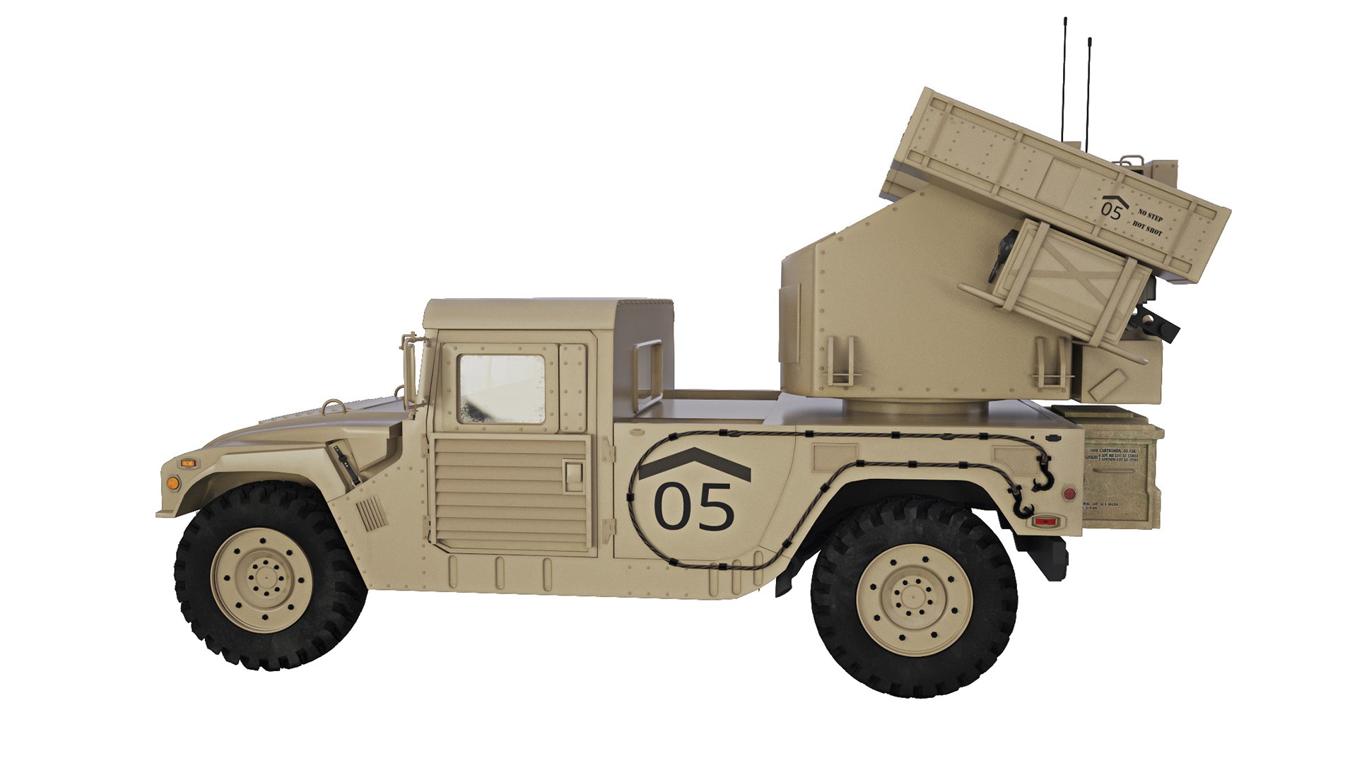 Humvee Military M1097 Avenger 1991 3D - TurboSquid 1893715