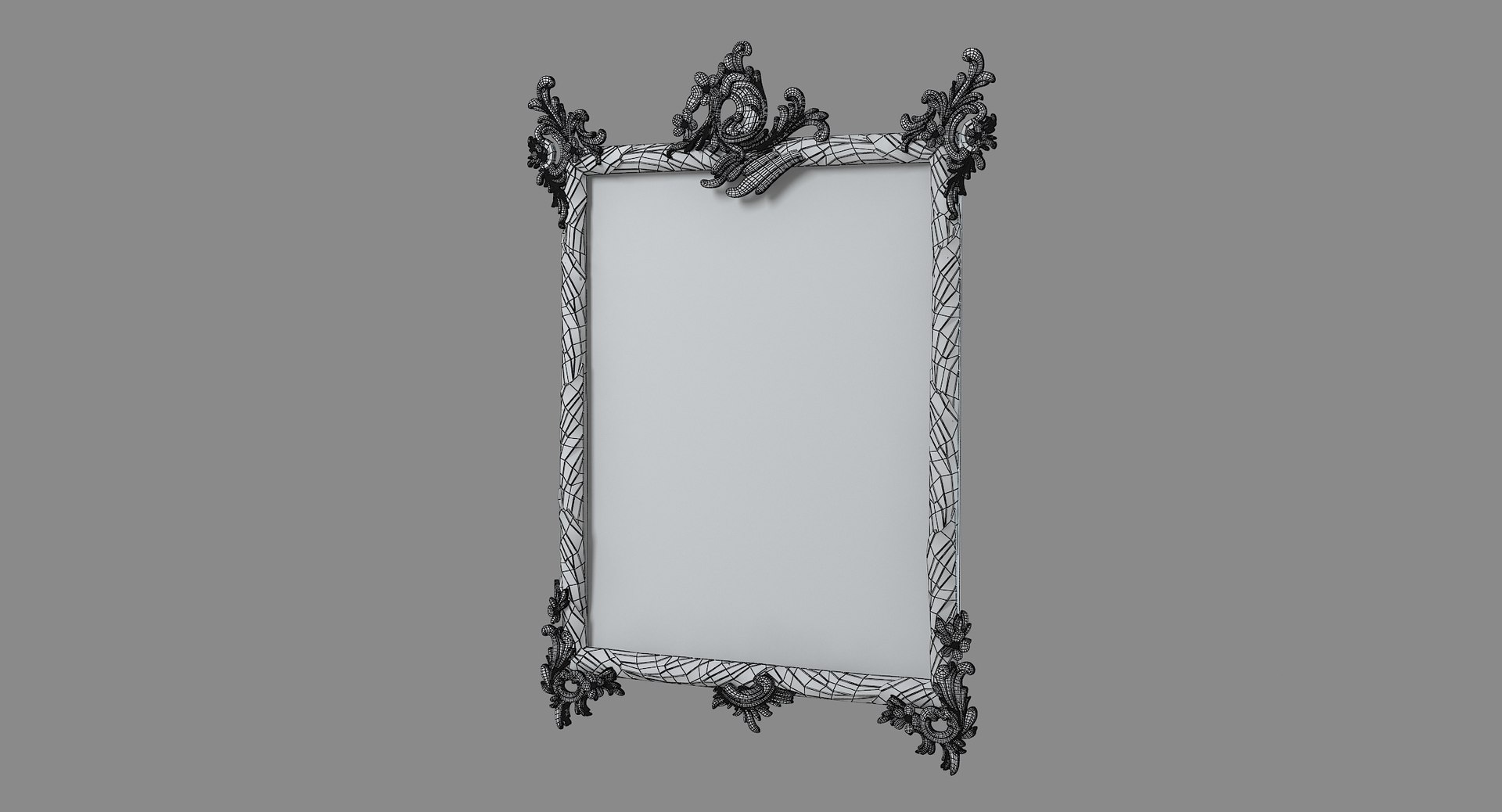 rococo picture frame 3d model