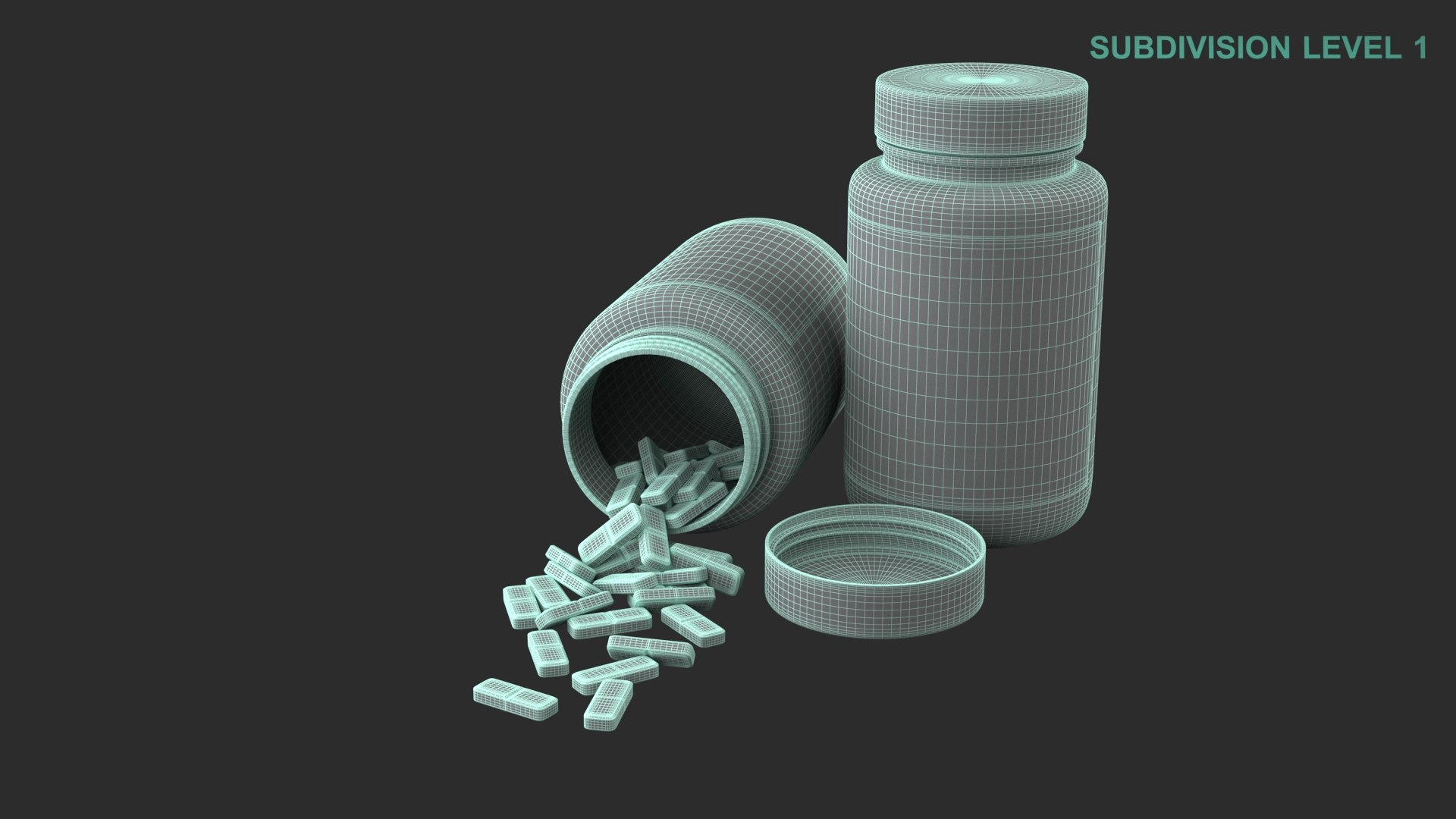 3D Medicine Bottle With Pills Model - TurboSquid 2151575