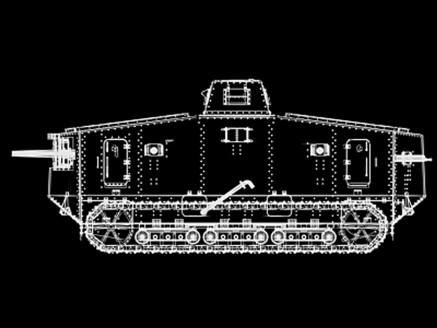wwi german tank a7v 3d model