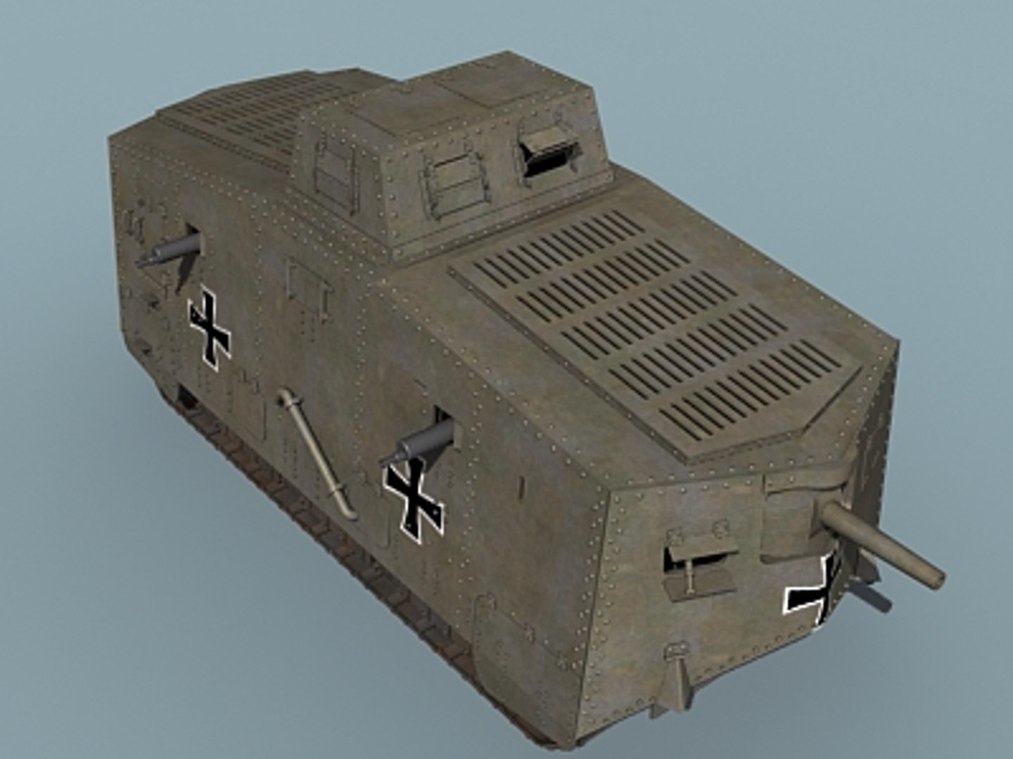 Wwi German Tank A7v 3d Model