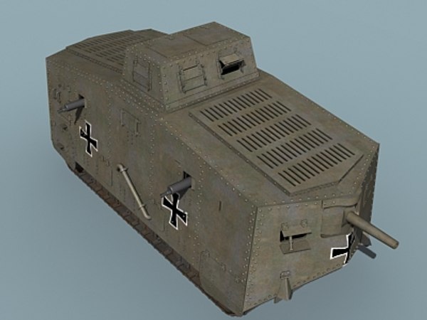 wwi german tank a7v 3d model