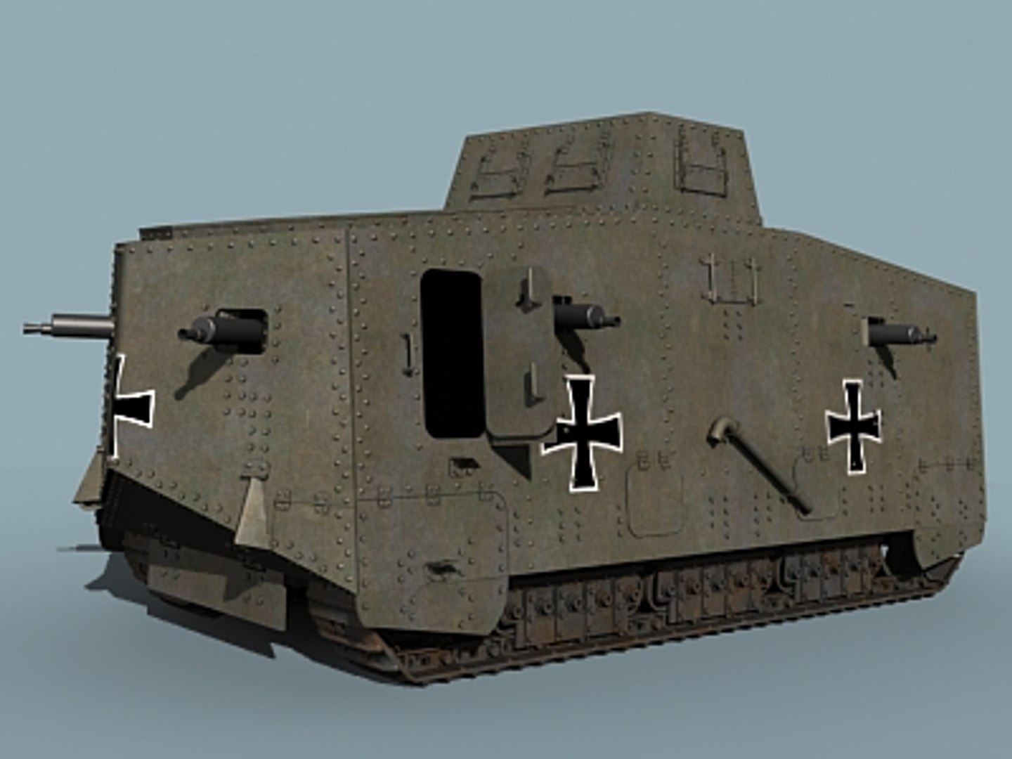 Wwi German Tank A7v 3d Model