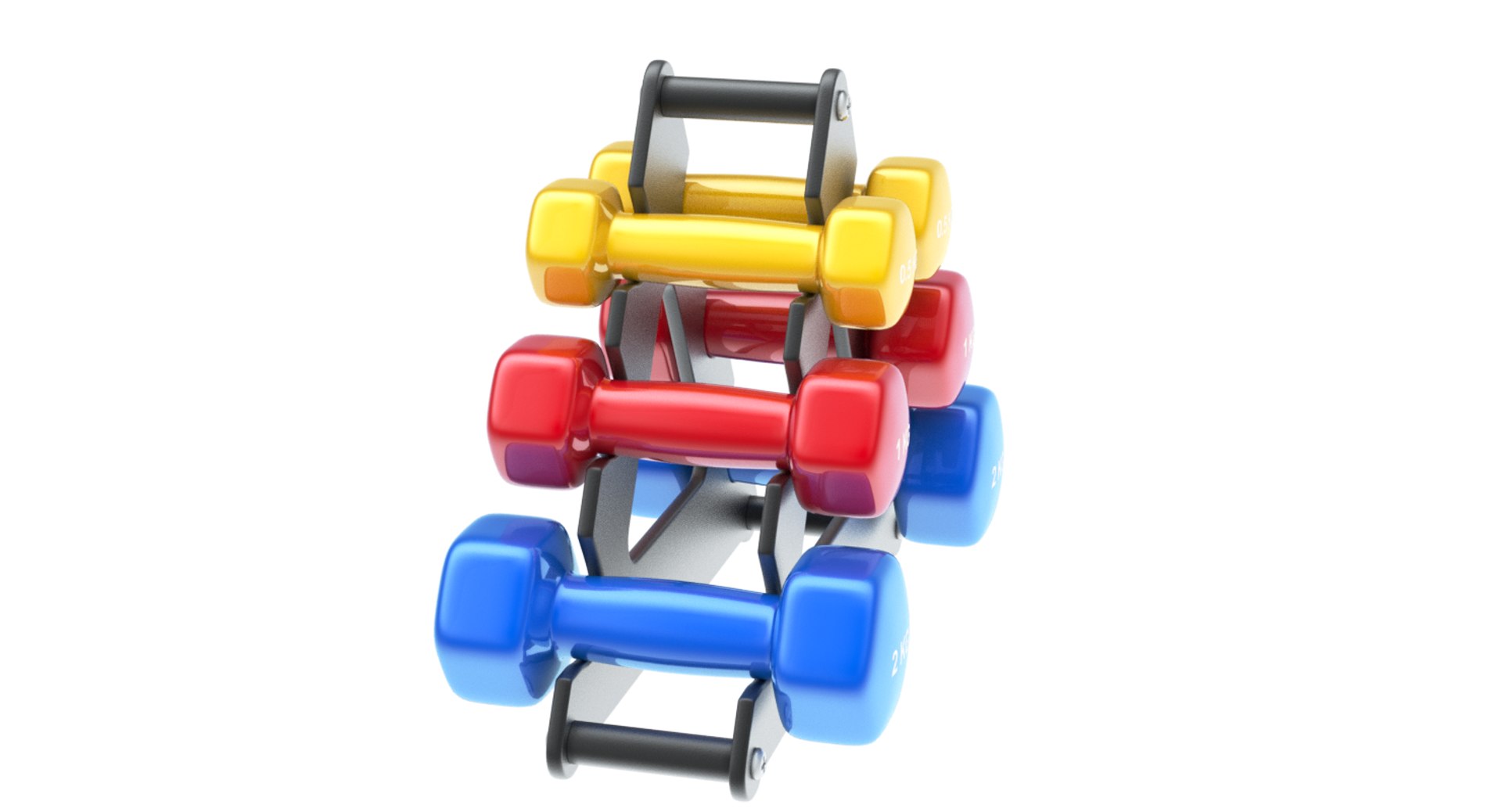 Dumbbells Stack 3d Obj