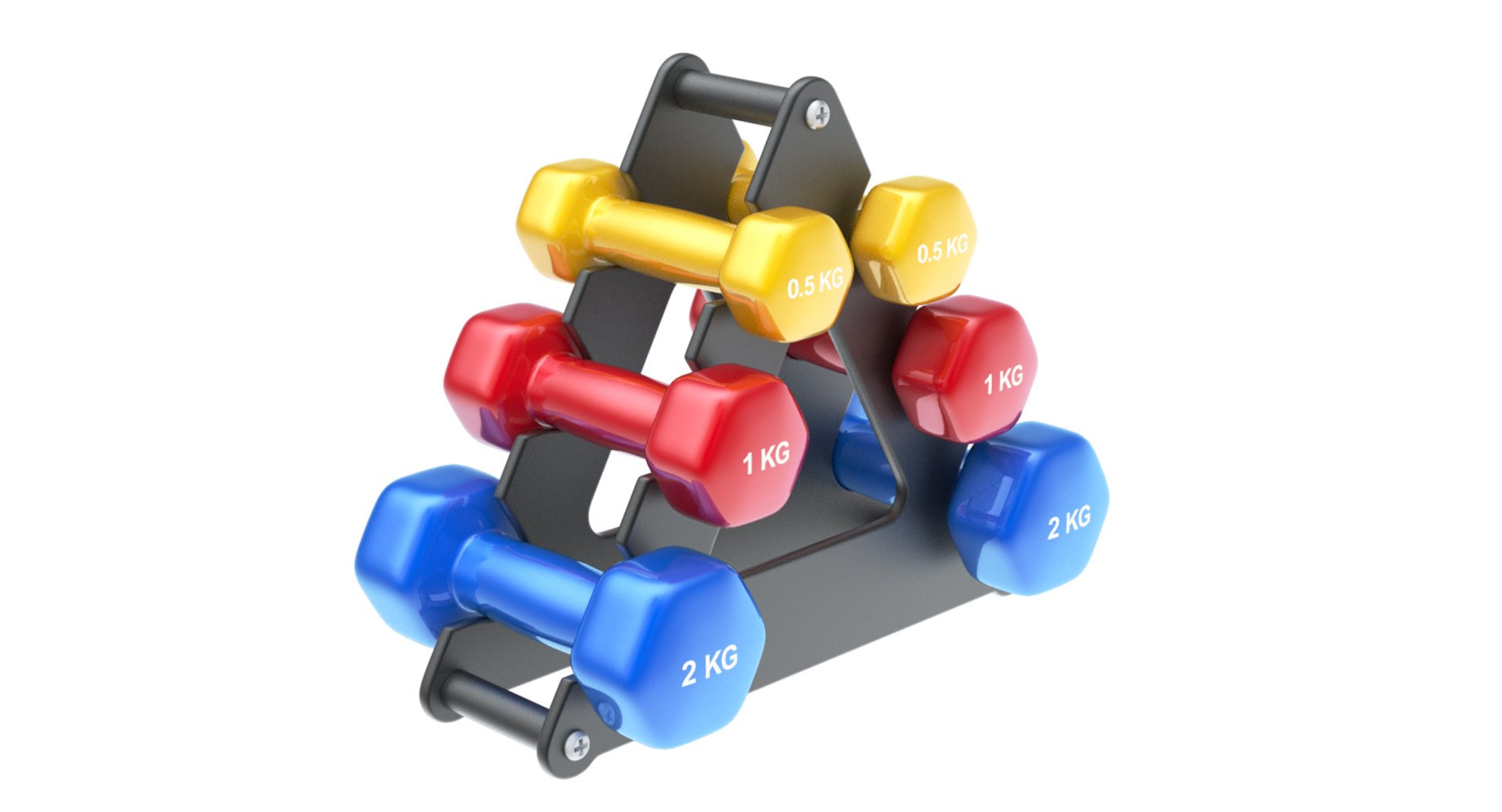Dumbbells Stack 3d Obj