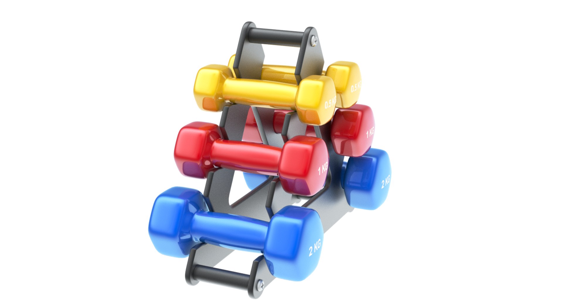 Dumbbells Stack 3d Obj