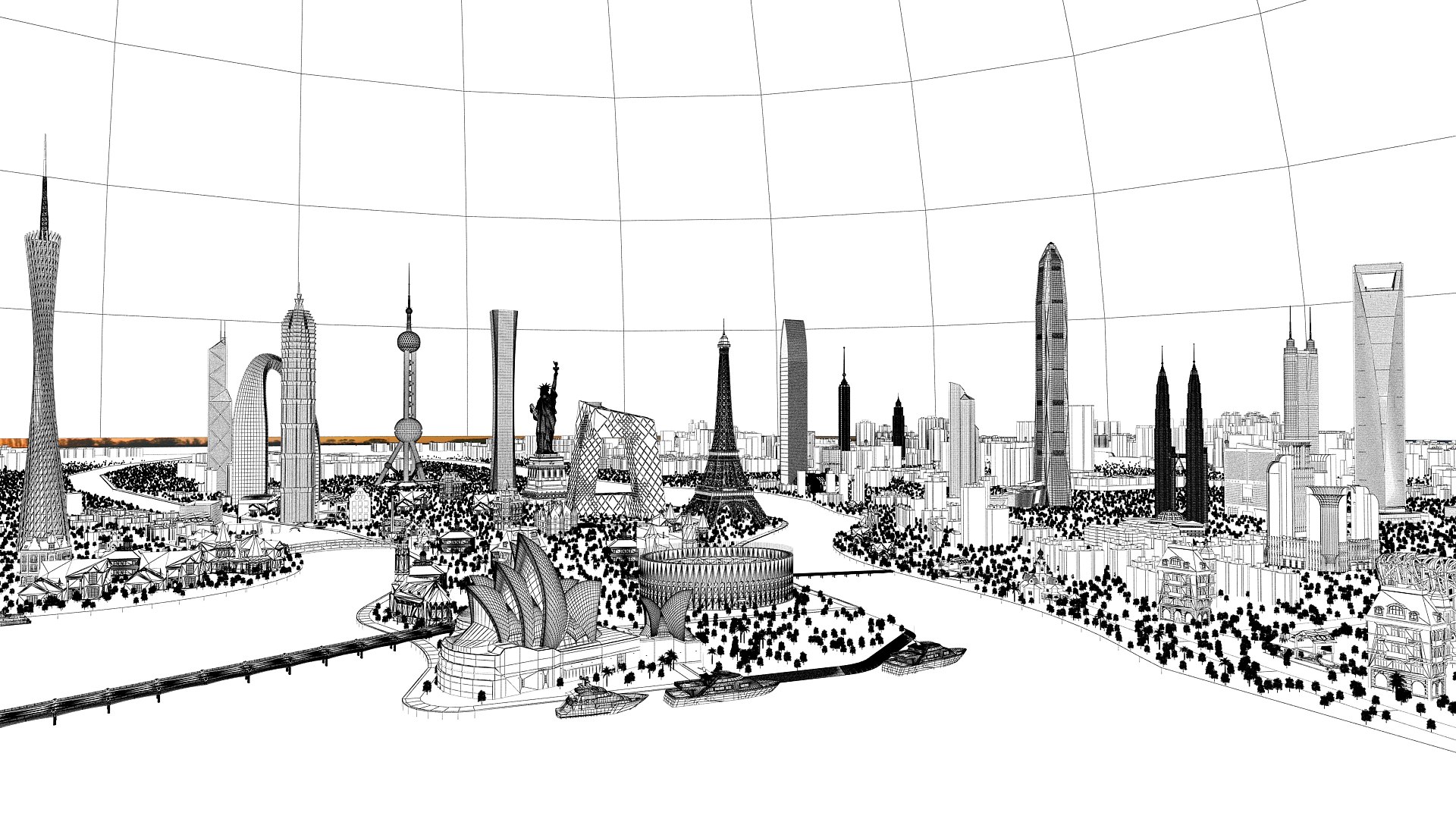 3D Model World Iconic Architecture - TurboSquid 2237337