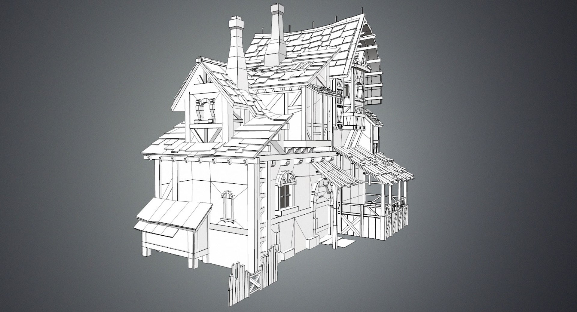 Medieval House Snow 3d Max