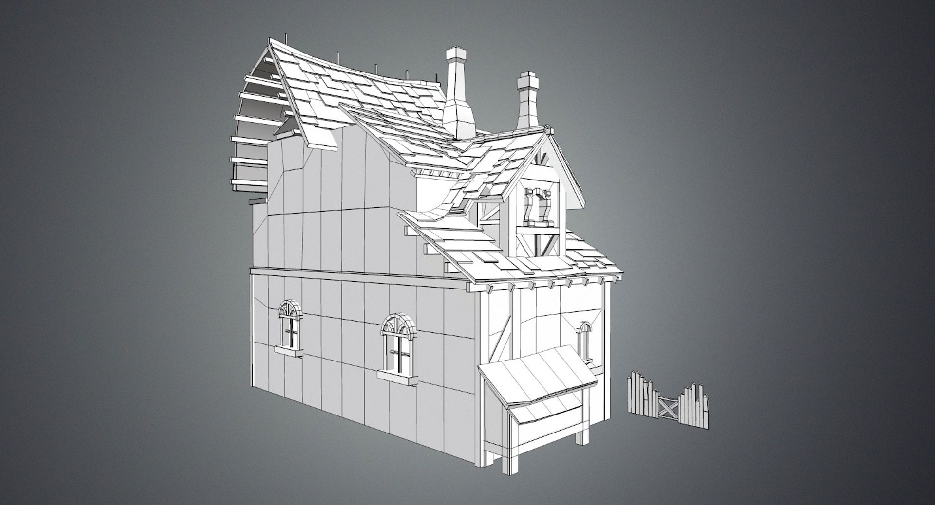 Medieval House Snow 3d Max