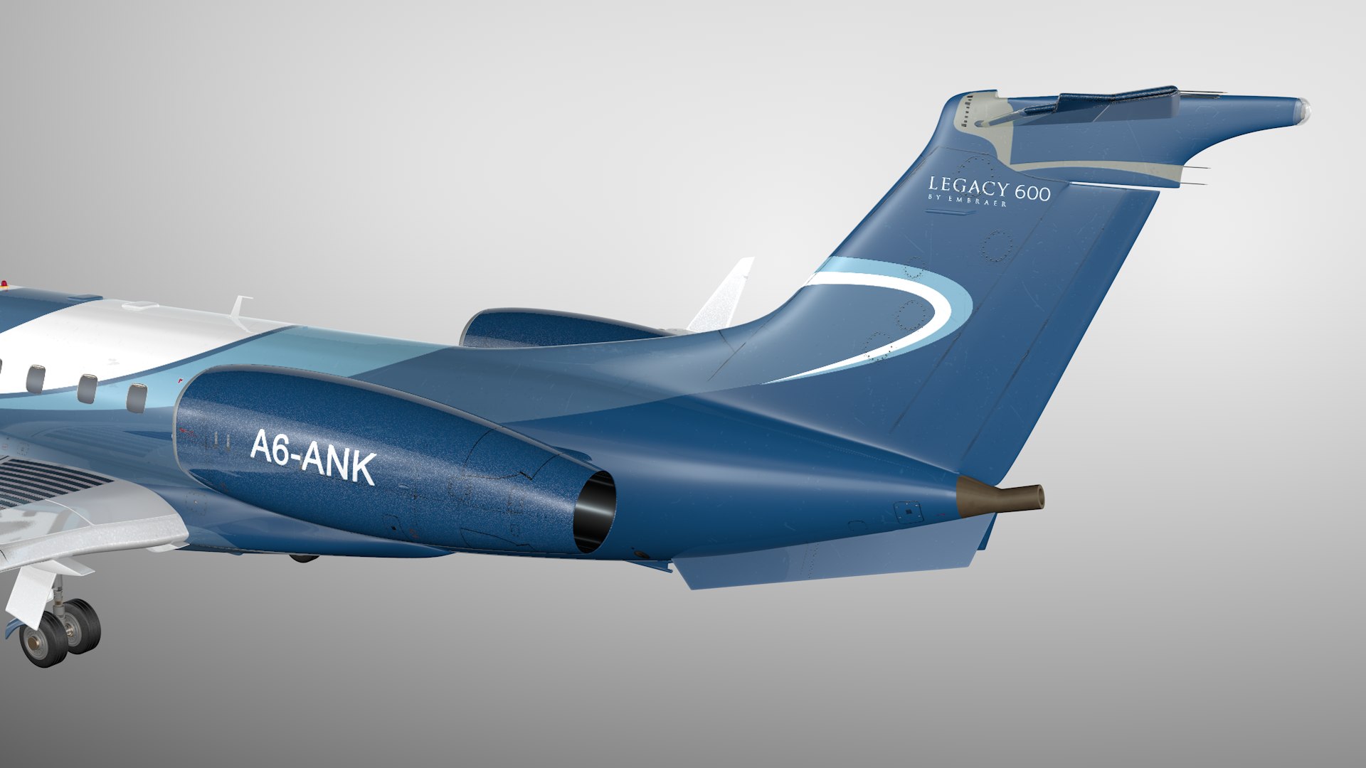 A6-ANK Gulf Wings Embraer EMB-135BJ Legacy 600 L2223 3D Model ...