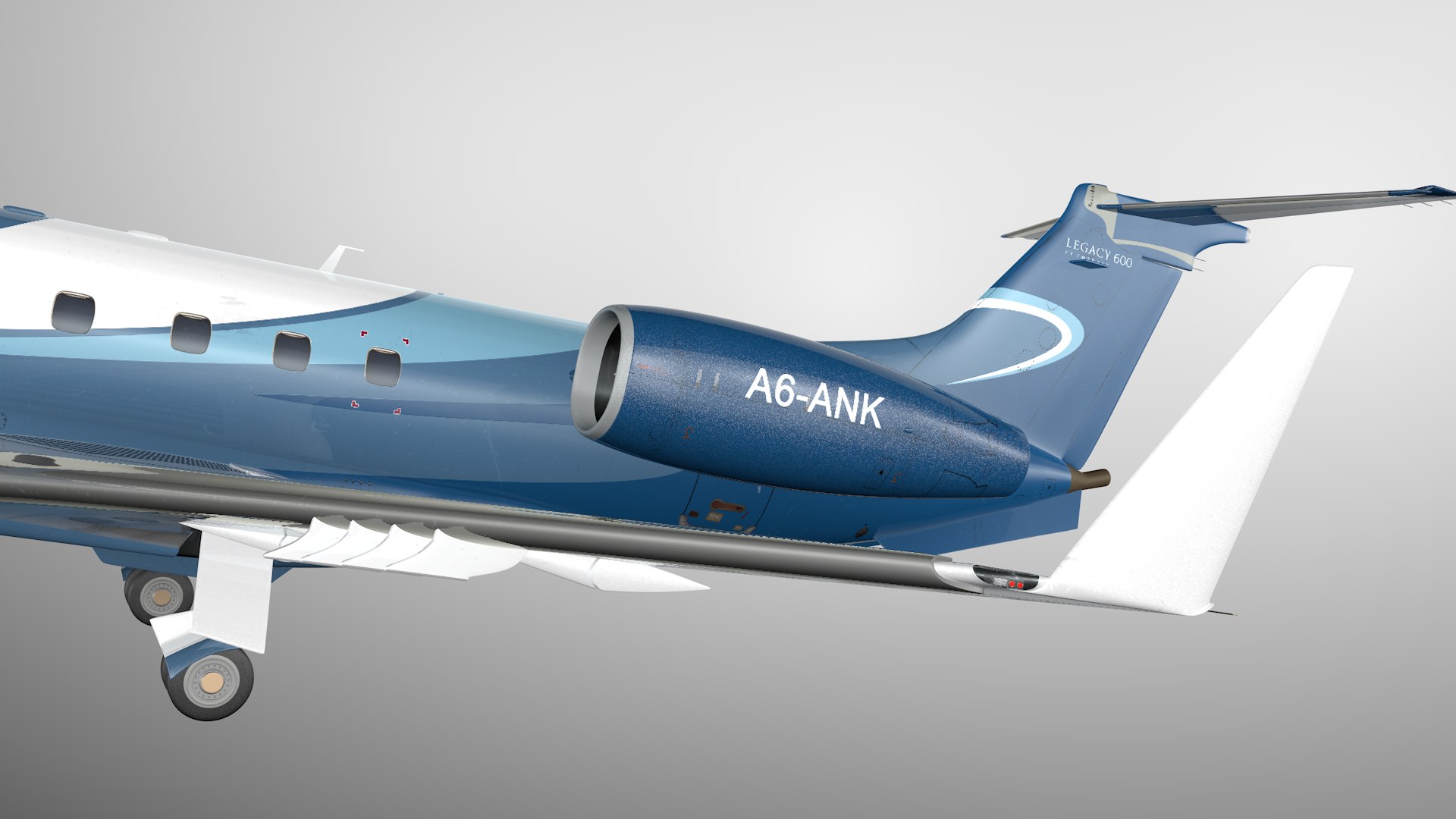 A6-ANK Gulf Wings Embraer EMB-135BJ Legacy 600 L2223 3D Model ...