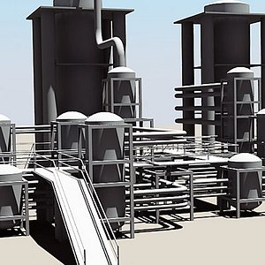 3d natural gas power plant model