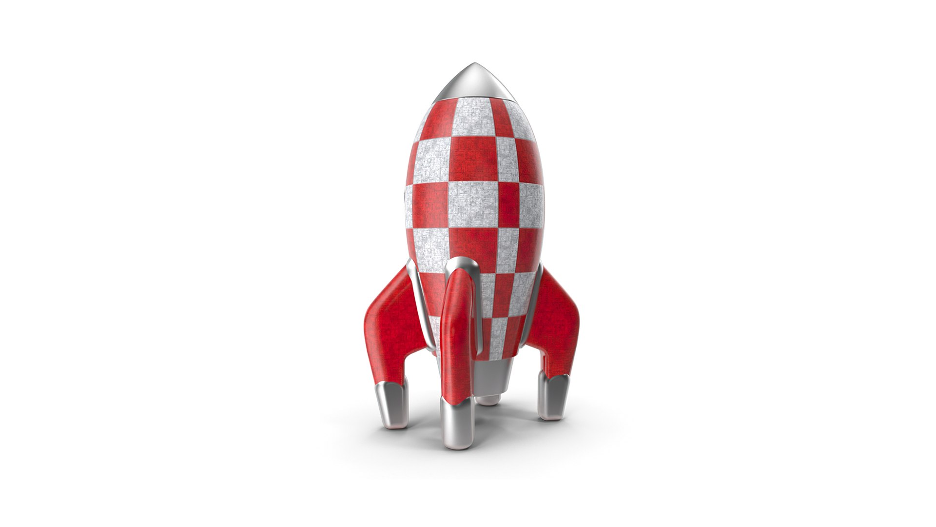 3D Cartoon Retro Rocket Ship - TurboSquid 2129412
