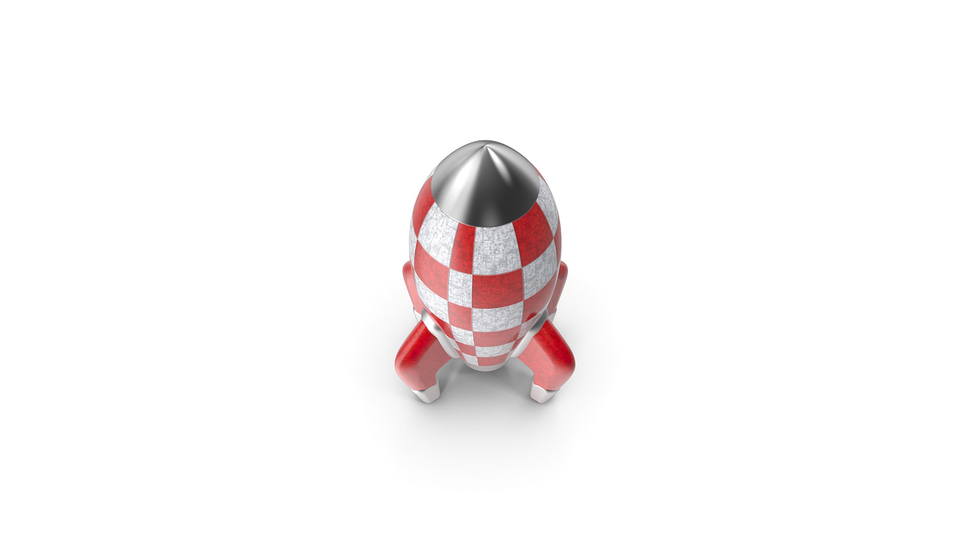 3D Cartoon Retro Rocket Ship - TurboSquid 2129412