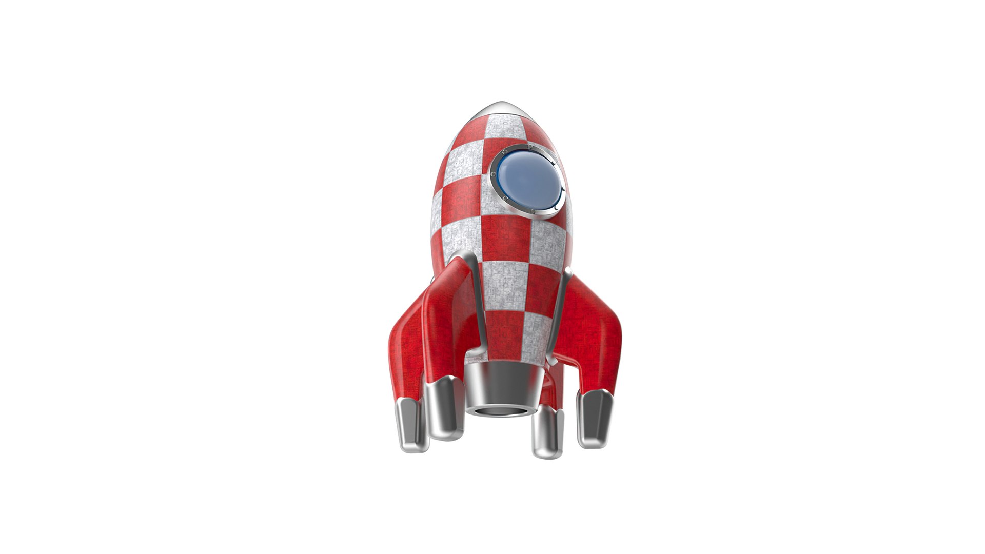 3D Cartoon Retro Rocket Ship - TurboSquid 2129412