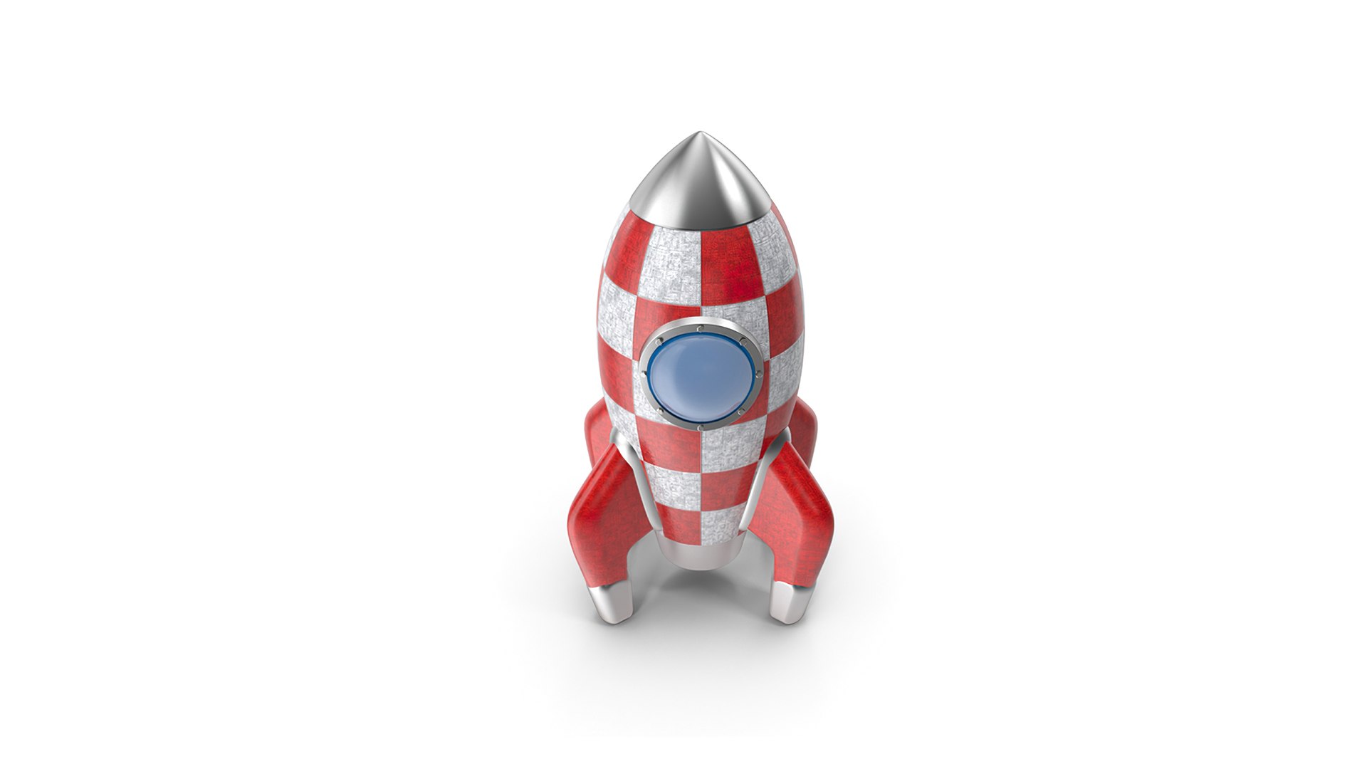 3D Cartoon Retro Rocket Ship - TurboSquid 2129412