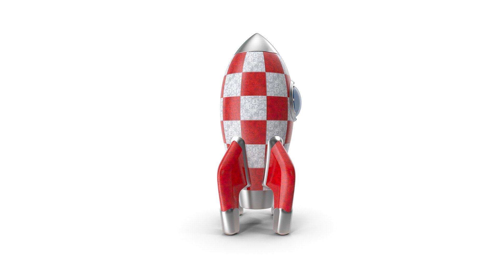 3D Cartoon Retro Rocket Ship - TurboSquid 2129412