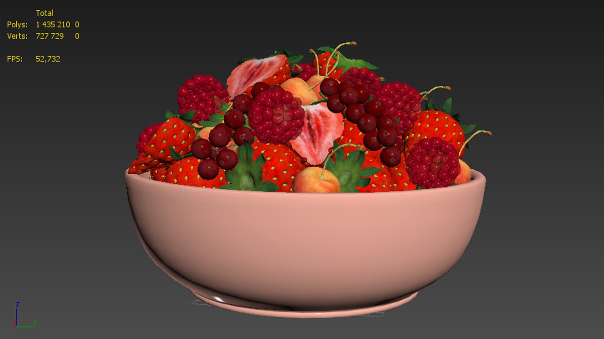 Bowl Of Red Berries 3D Model - TurboSquid 1901335