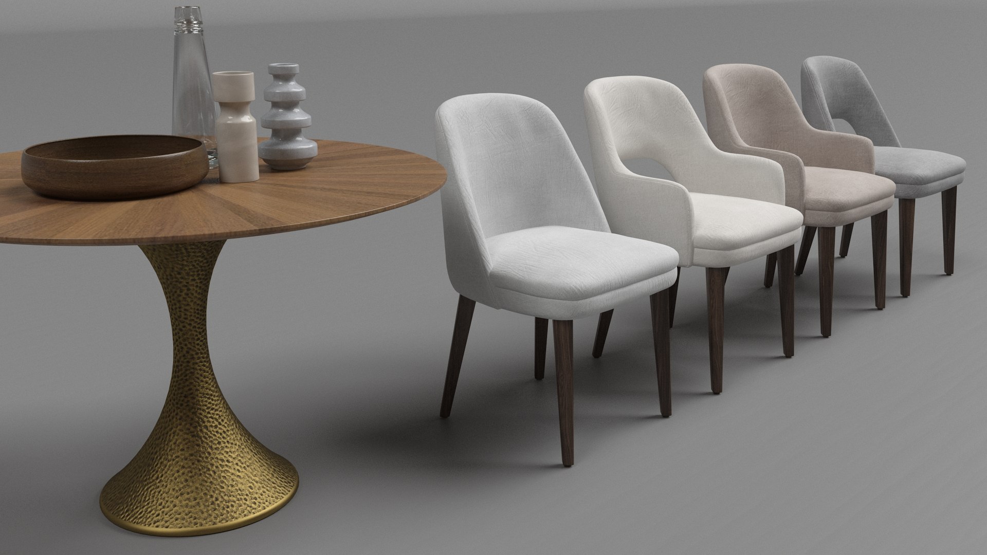 3D Hamilton Conte Dining Set Modern Chairs And Round Table - TurboSquid ...