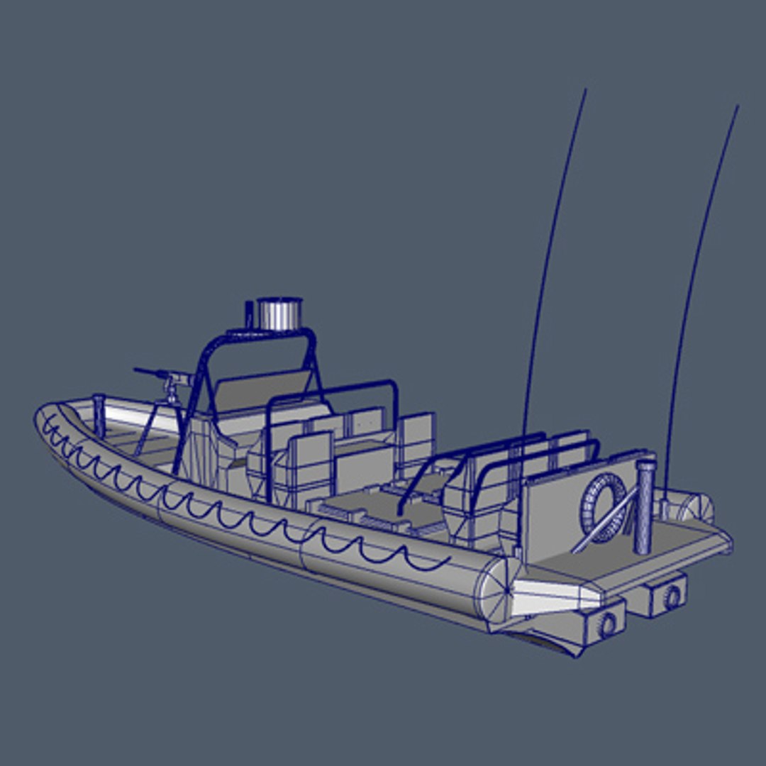 11m Rigid Inflatable Boat 3d Model