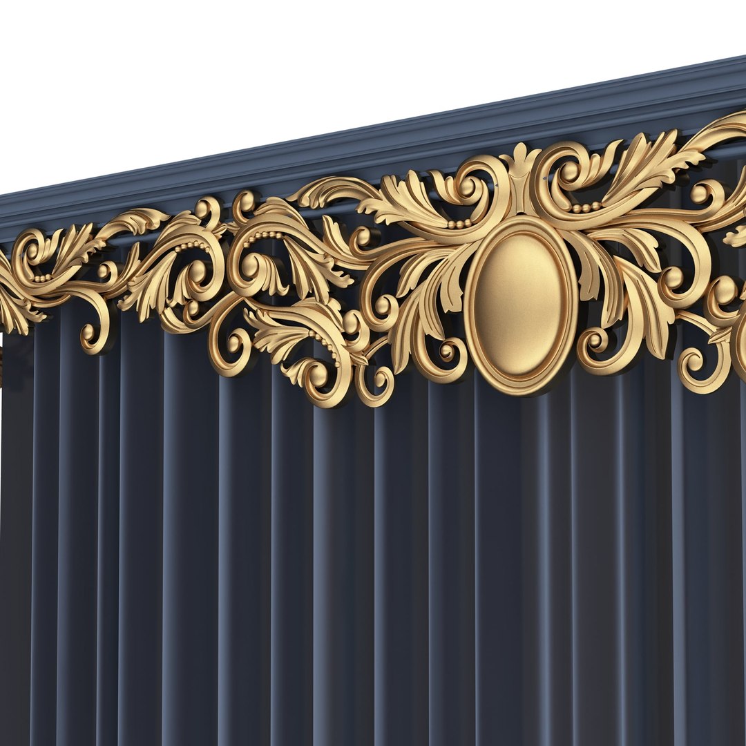 3D Cornice Classic Curtain 012 - TurboSquid 2453435