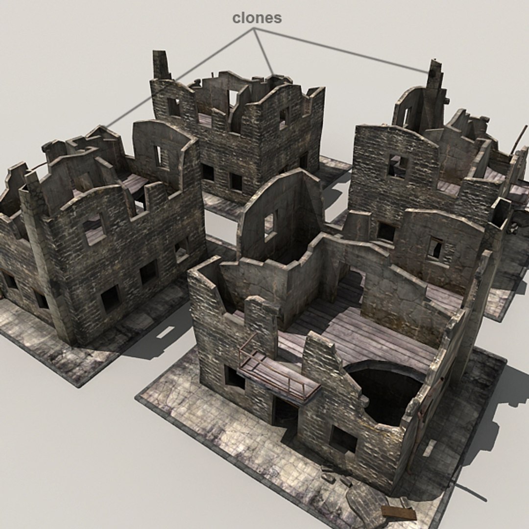 ruin building obj