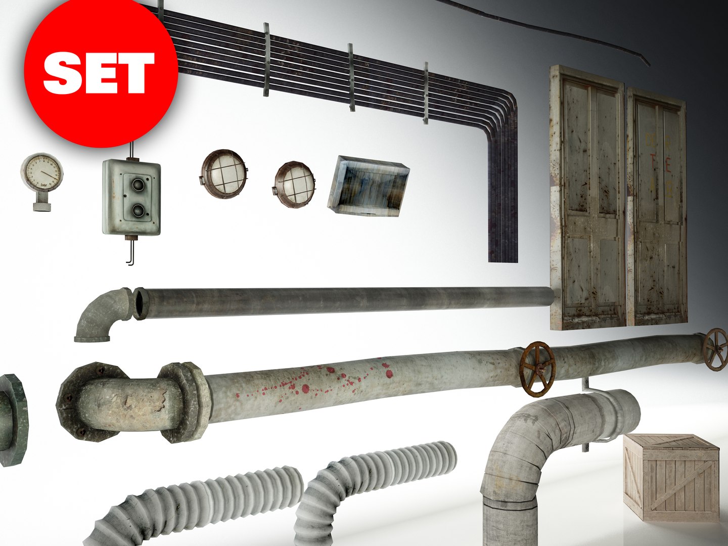 Pipes Set 3d 3ds
