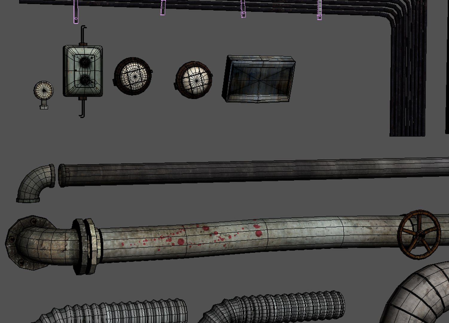 Pipes Set 3d 3ds