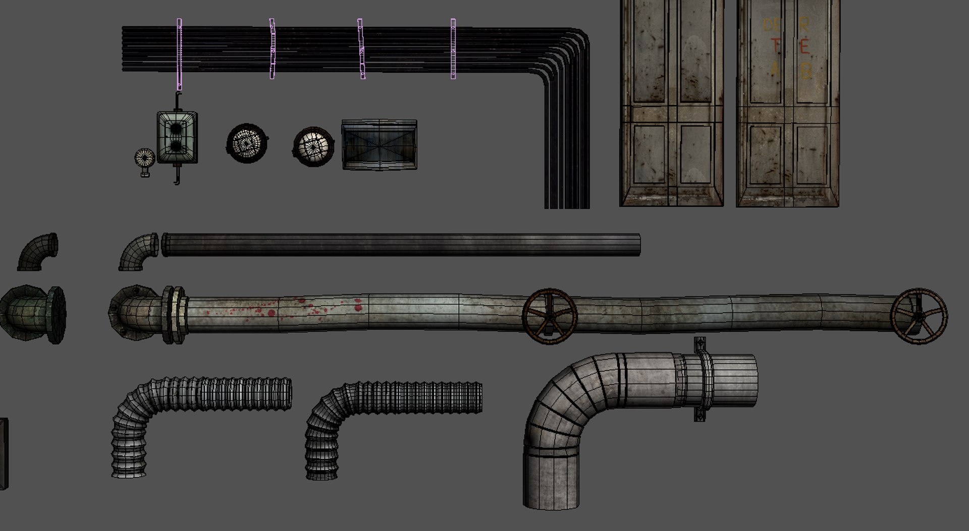 Pipes Set 3d 3ds