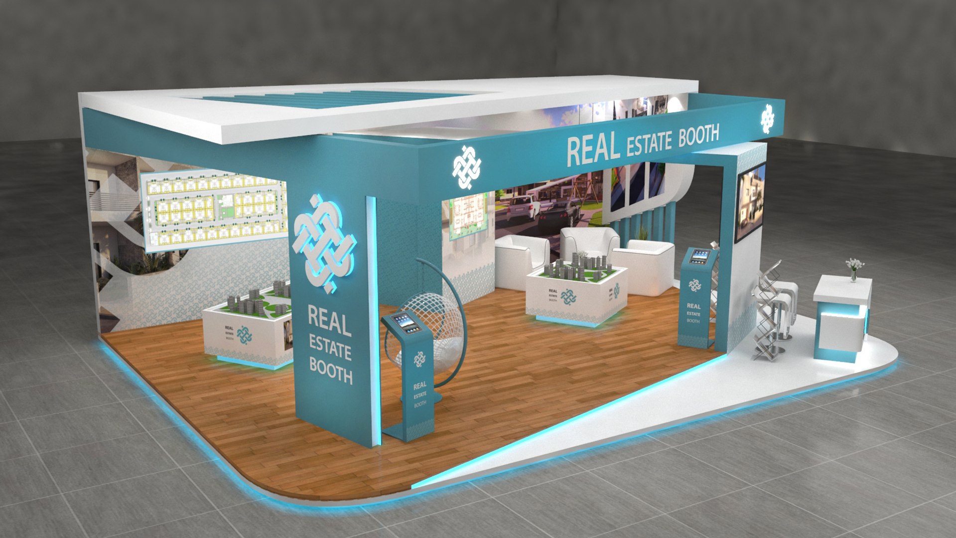 3D Real Estate Booth Stand - TurboSquid 1579501