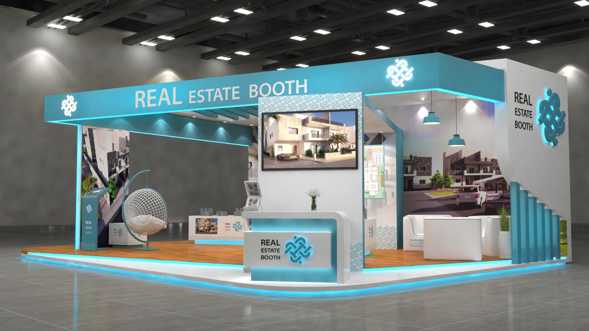3D Real Estate Booth Stand - TurboSquid 1579501
