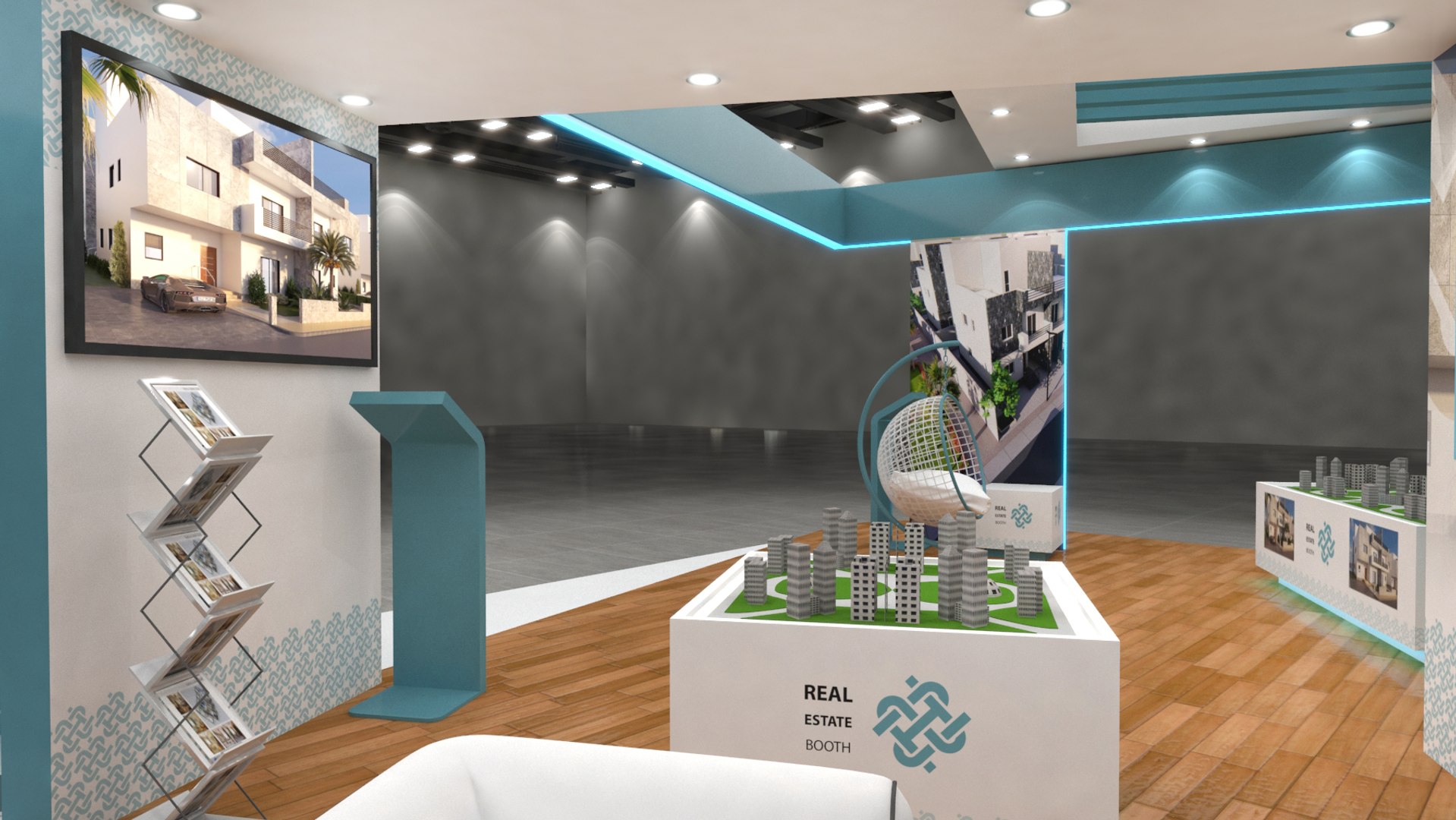 3D Real Estate Booth Stand - TurboSquid 1579501