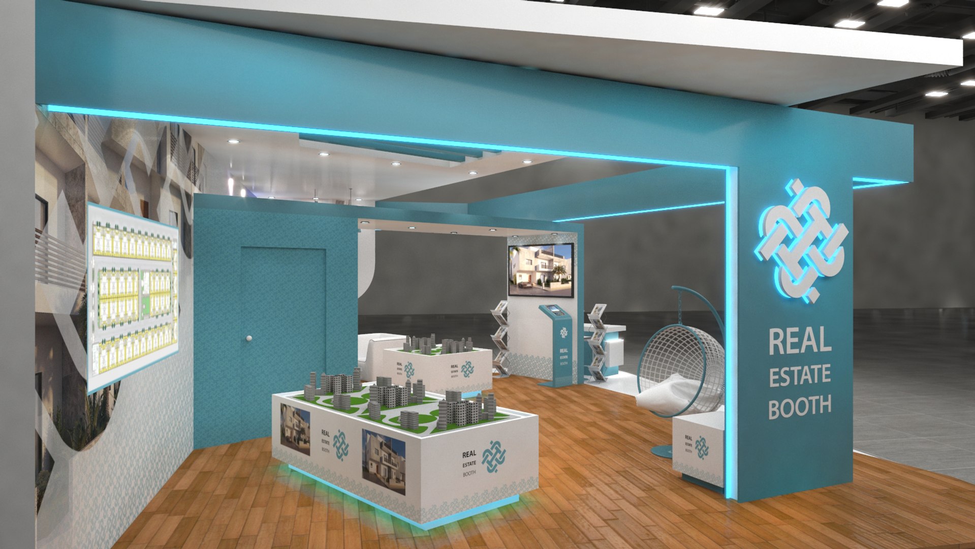 3D Real Estate Booth Stand - TurboSquid 1579501