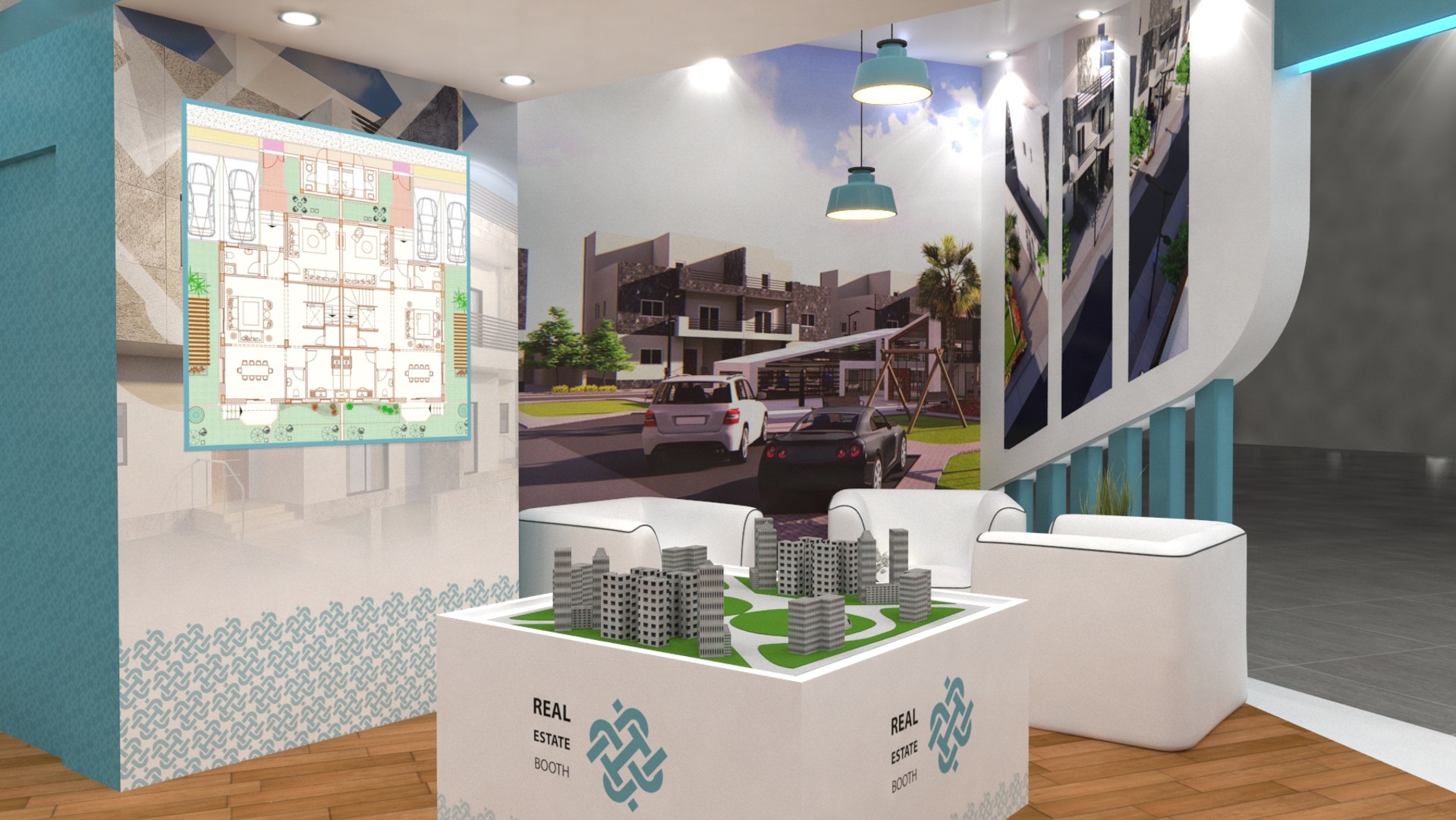 3D Real Estate Booth Stand - TurboSquid 1579501