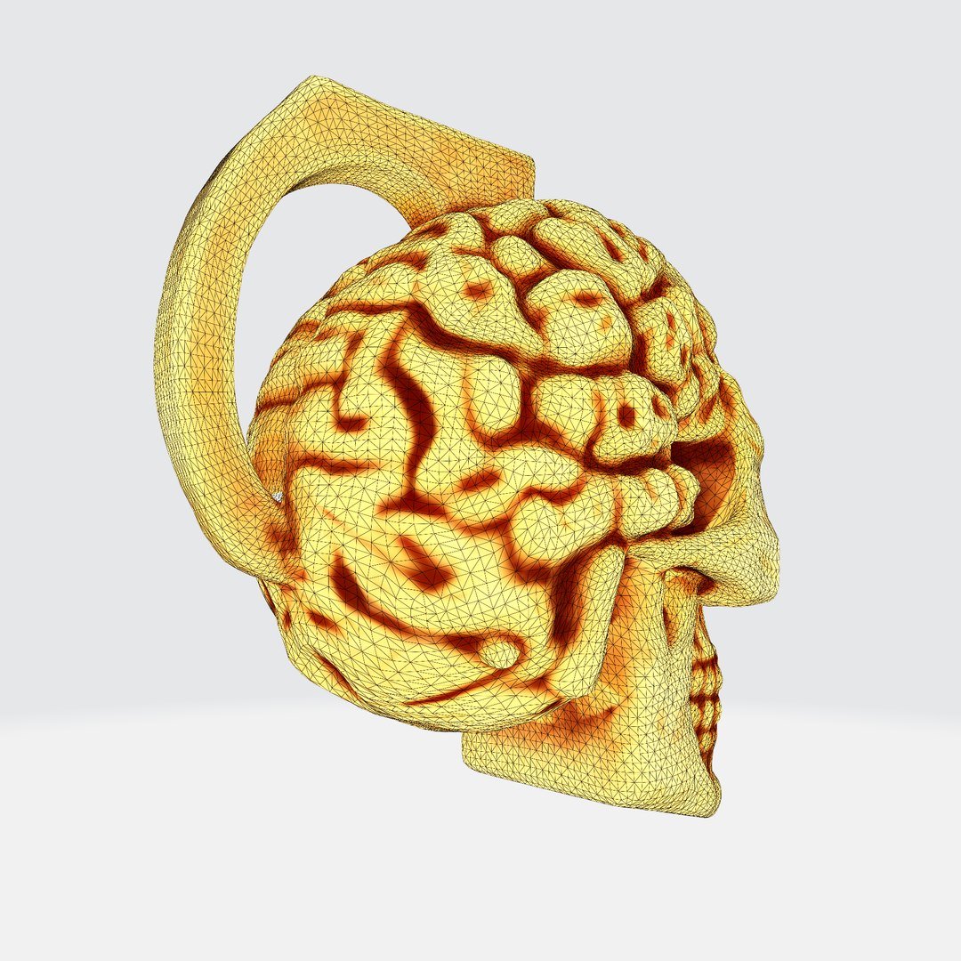 Golden Brain Skull 3D - TurboSquid 2286002