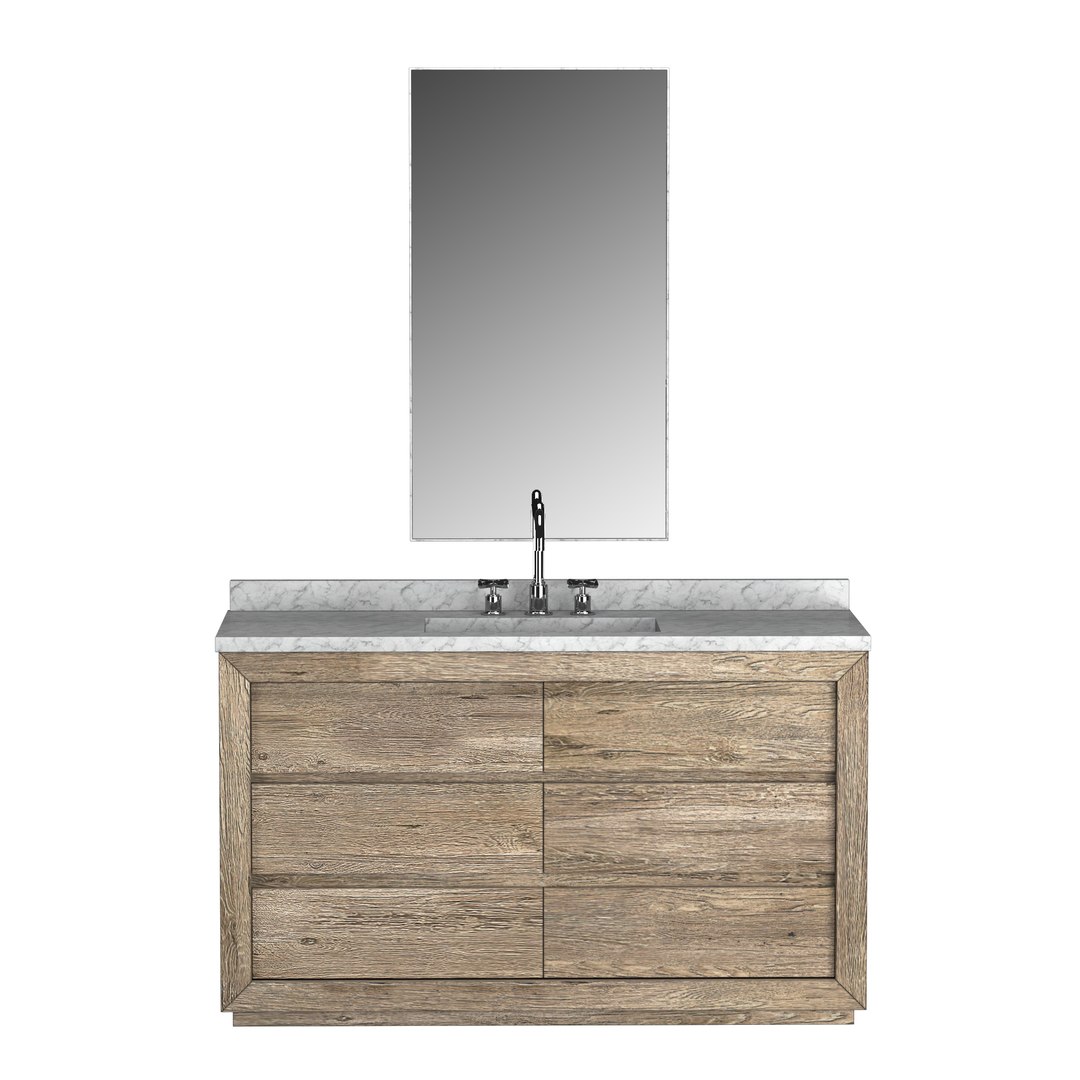 3D RECLAIMED OAK SINGLE EXTRA WIDE VANITY Model - TurboSquid 1898666
