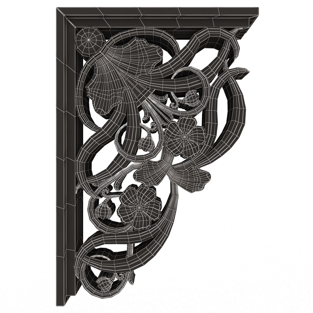 3D Model Bracket Carved Plaster Molding Decoration 04 - TurboSquid 2173338