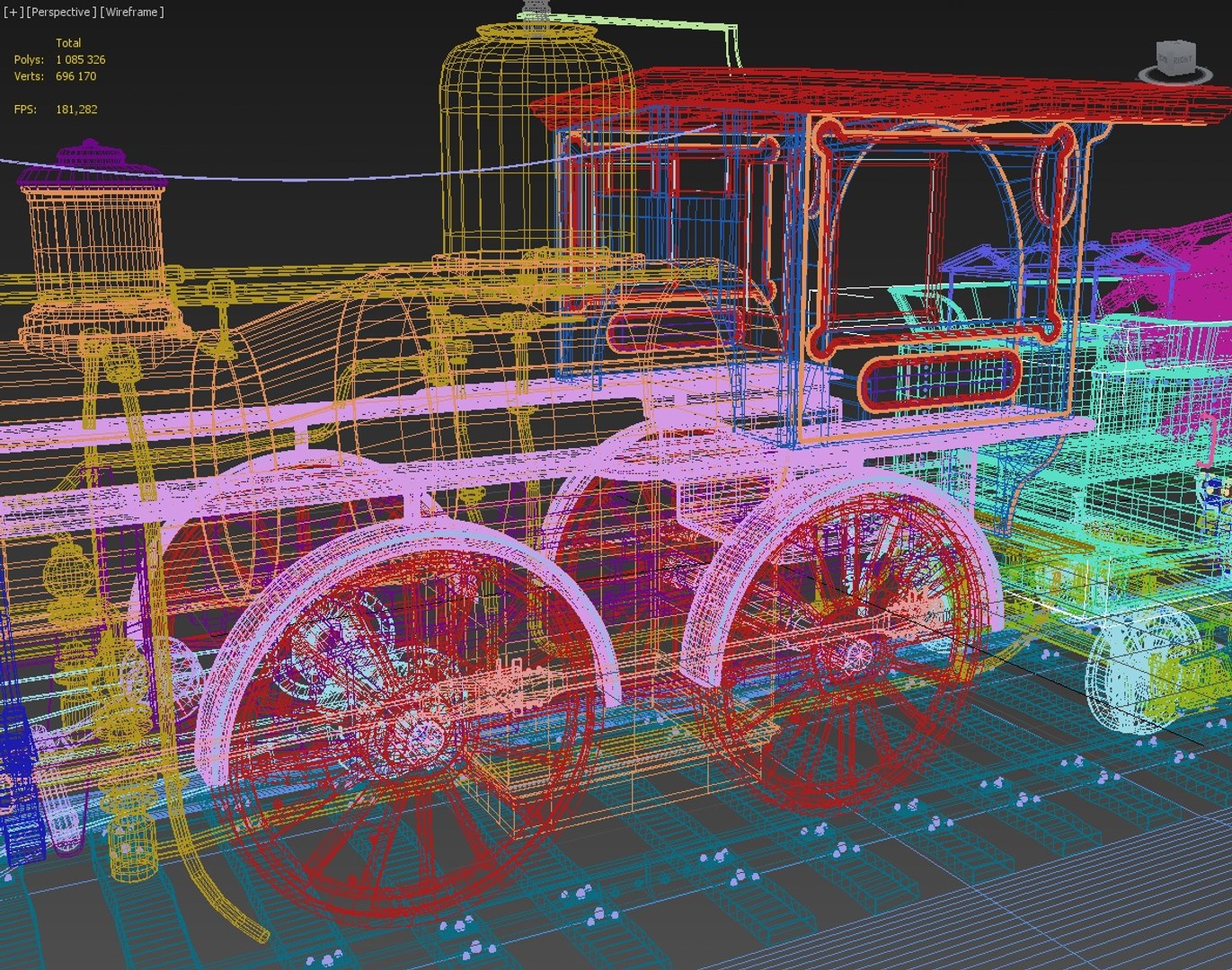 central jupiter steam locomotive 3d obj