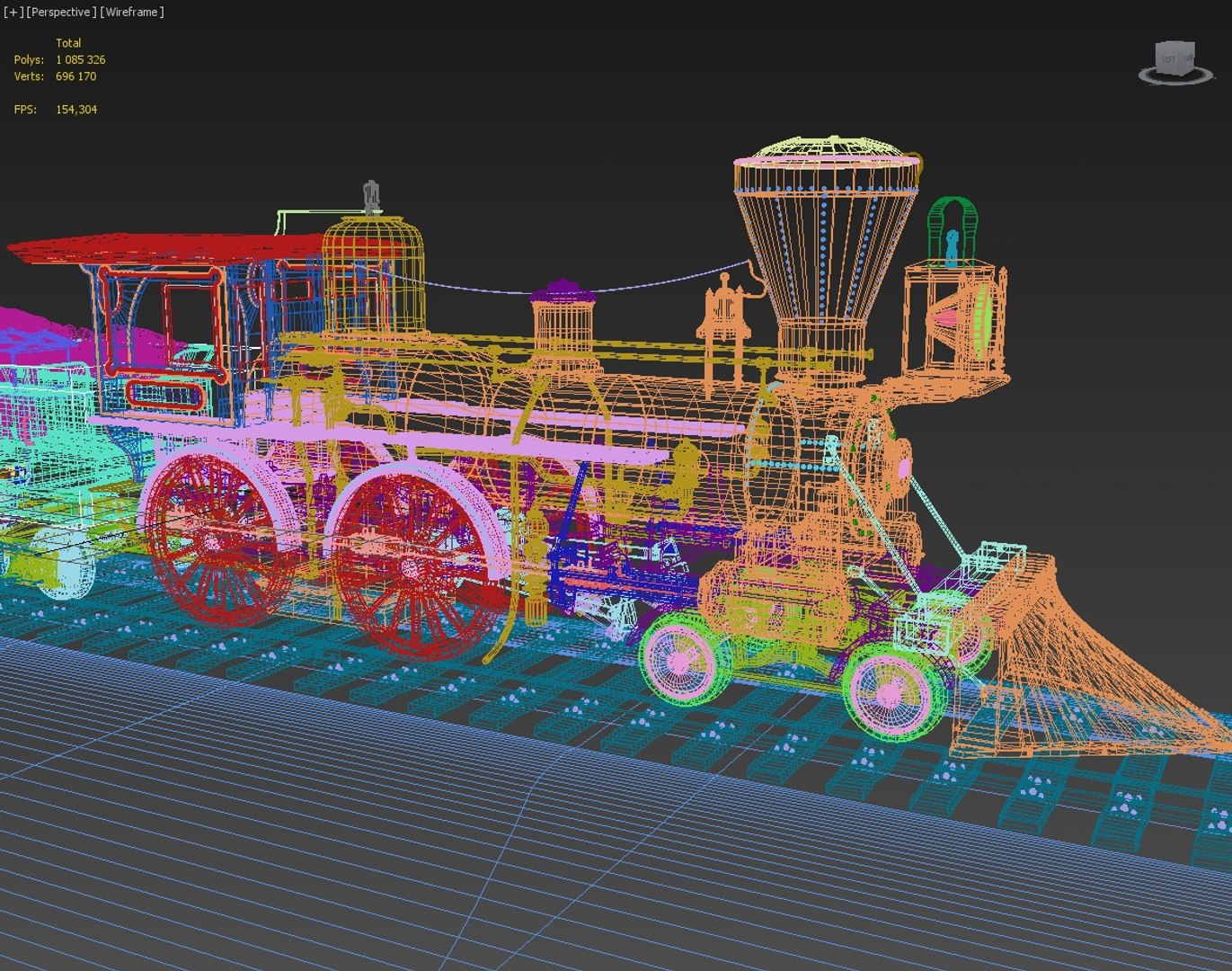 central jupiter steam locomotive 3d obj