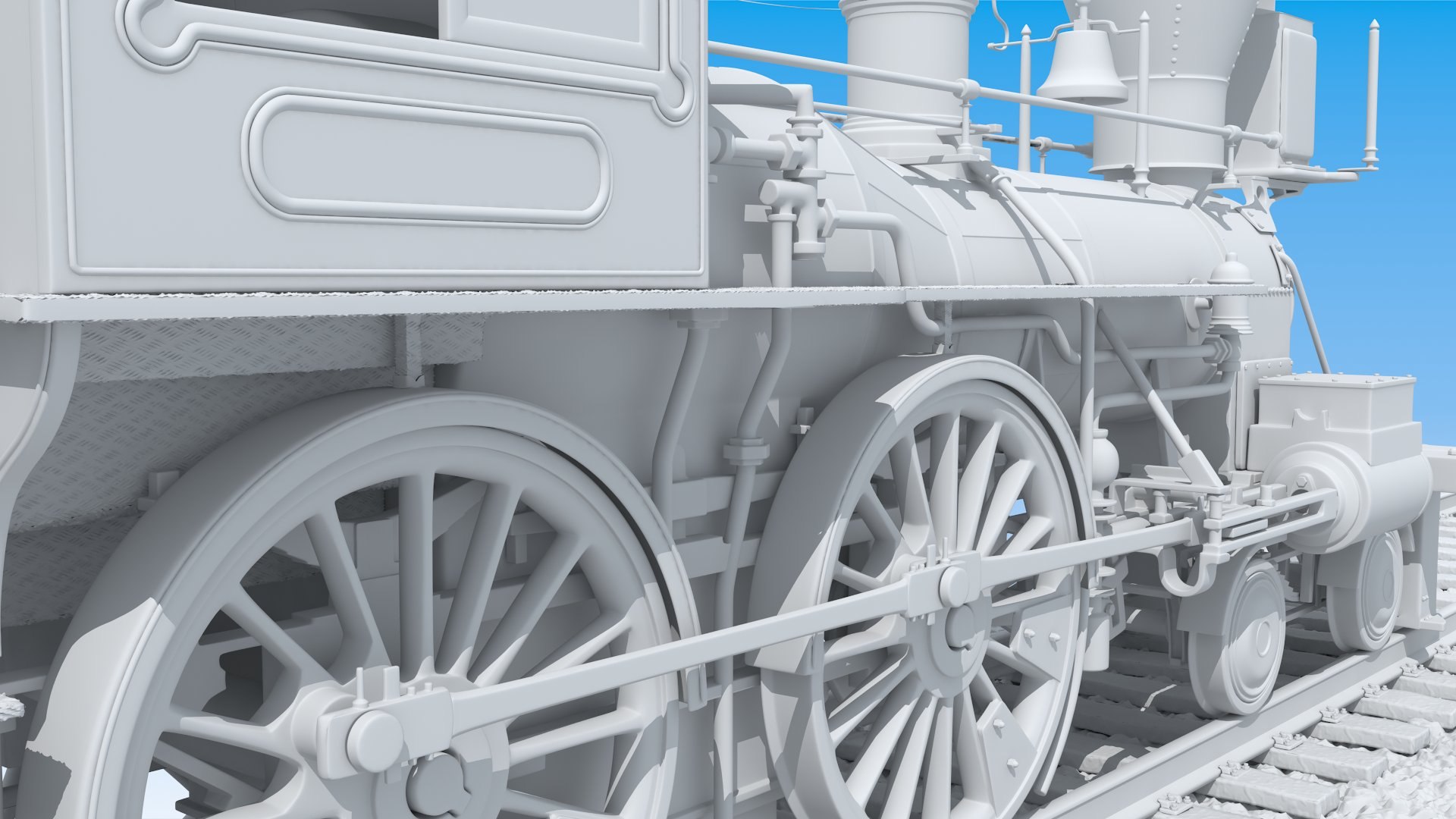 Central Jupiter Steam Locomotive 3d Obj