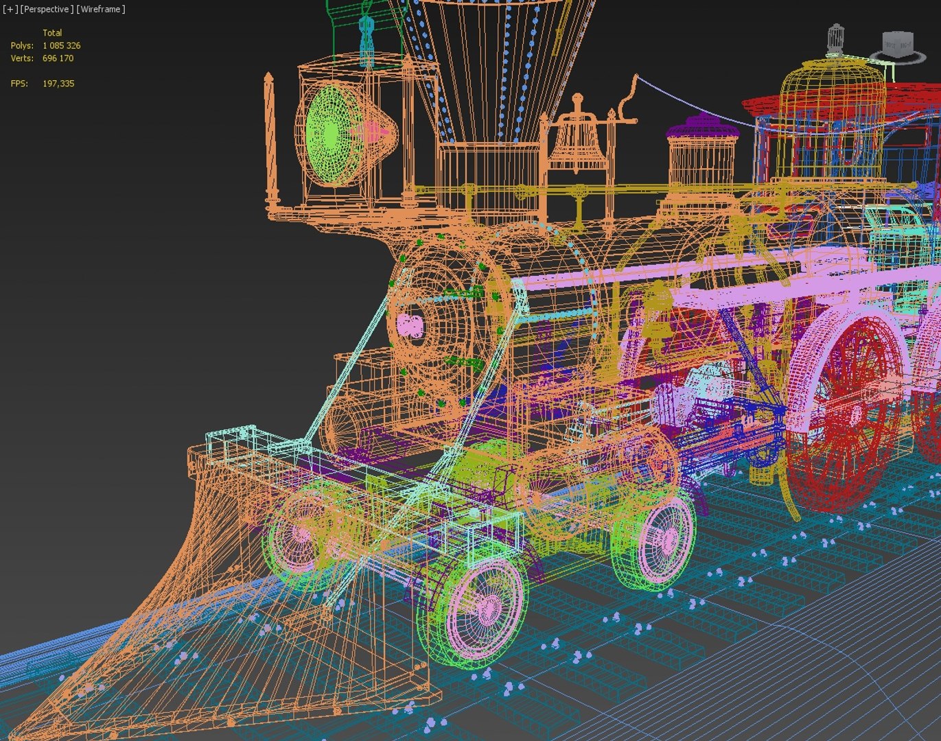 central jupiter steam locomotive 3d obj