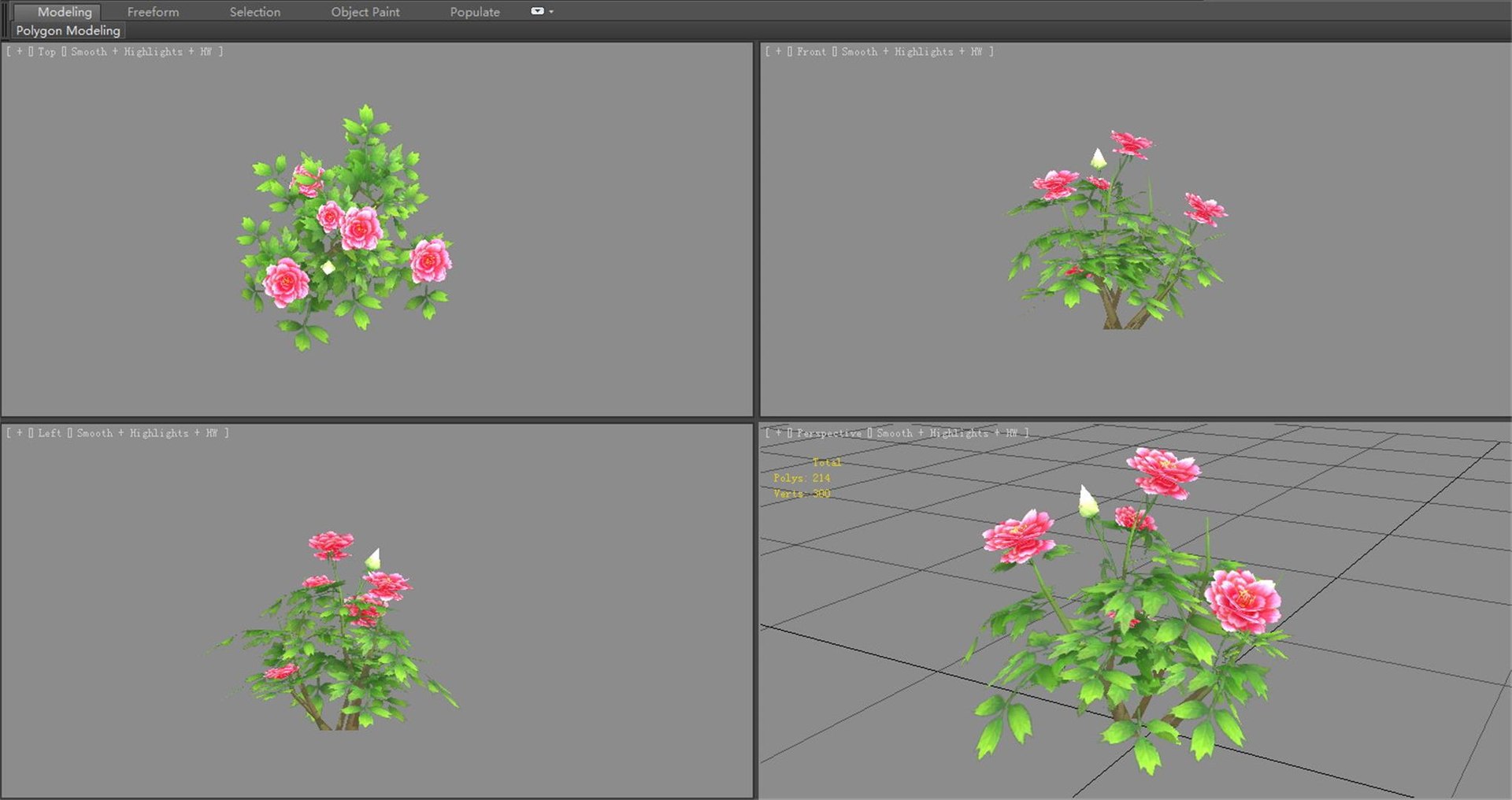 3D A Rose Plant Model - TurboSquid 2258500