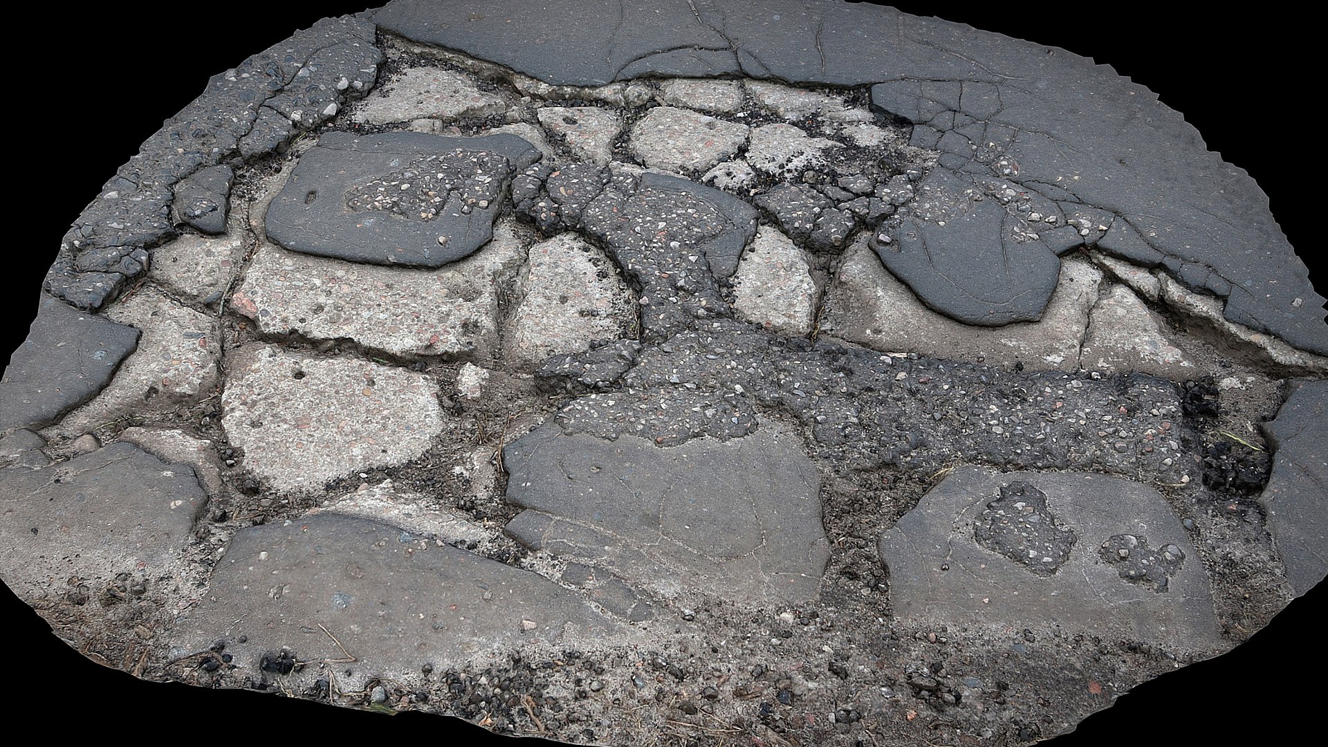 3D Asphalt Destroyed Road Debris Part6 Photogrammetry Model ...