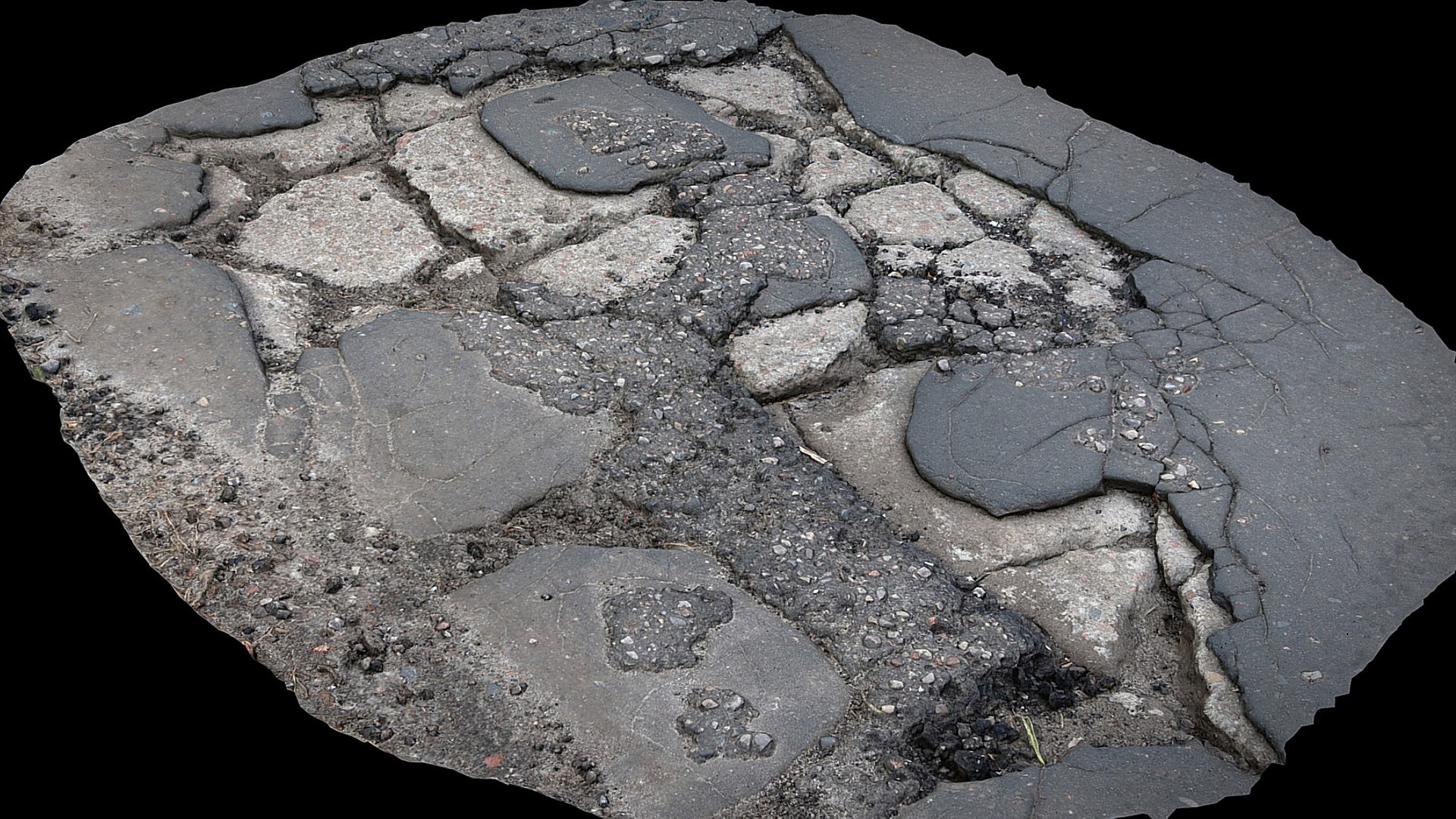 3D Asphalt Destroyed Road Debris Part6 Photogrammetry Model ...